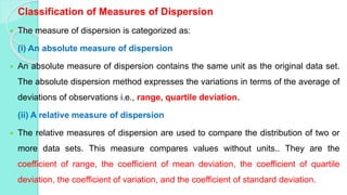 MEASURES OF DISPERSION I BSc Botany .ppt