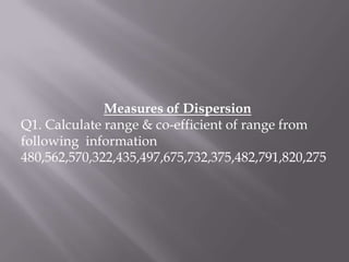 Measures of dispersion unitedworld school of business | PPTX
