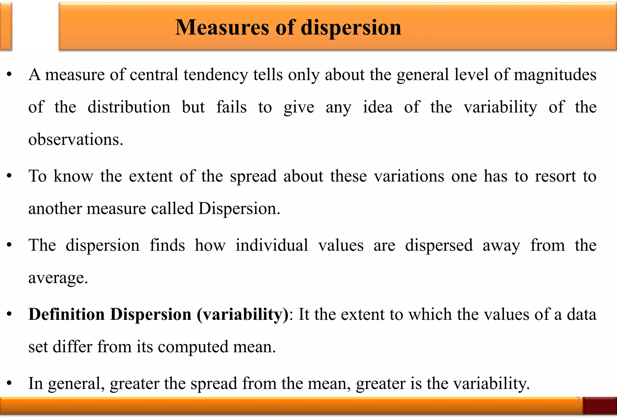 Measures of Dispersion (Variability) | PPTX