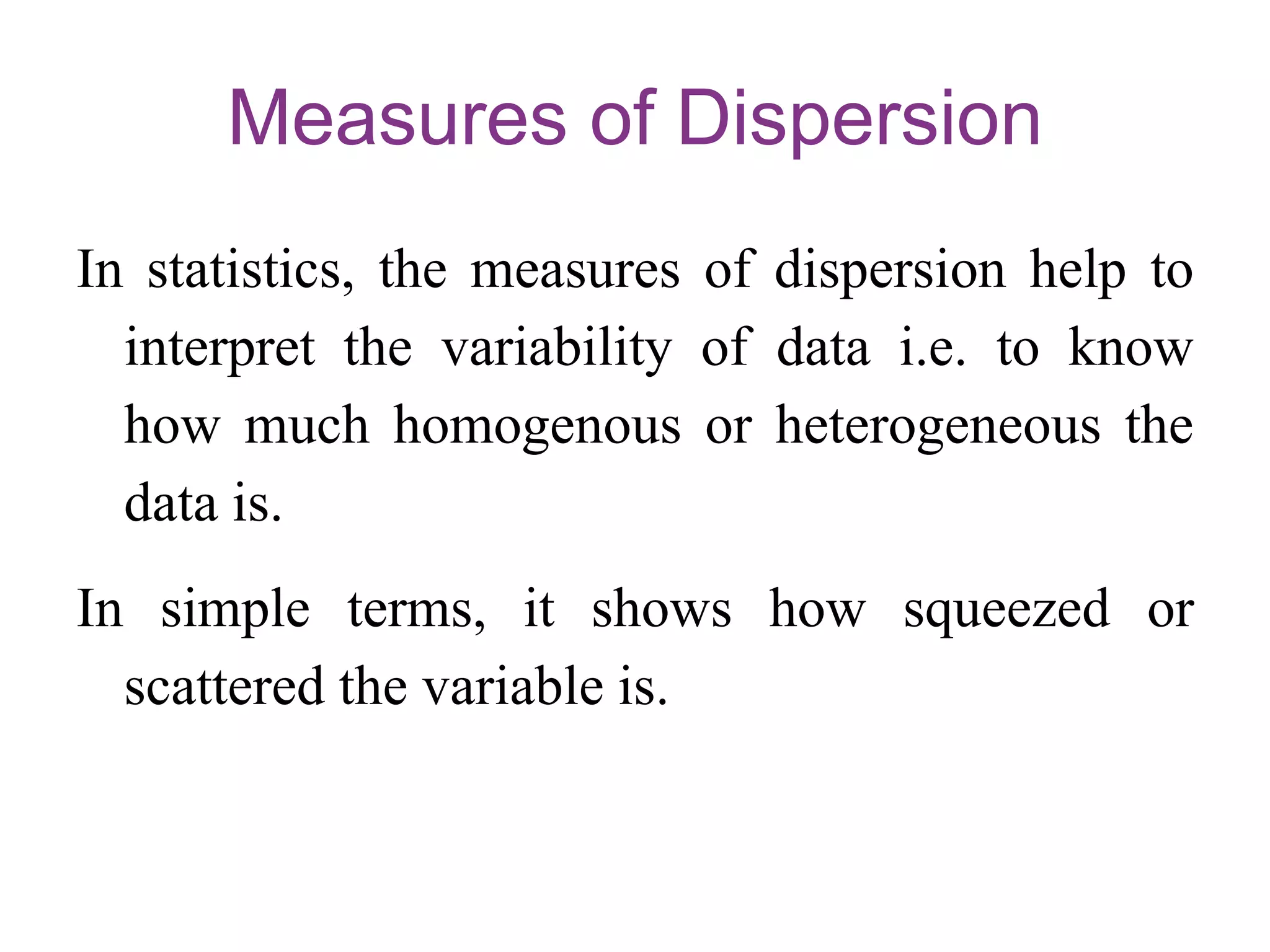 Measures of dispersion | PPT