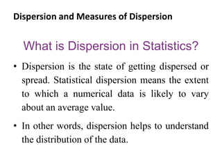 Measures of dispersion | PDF