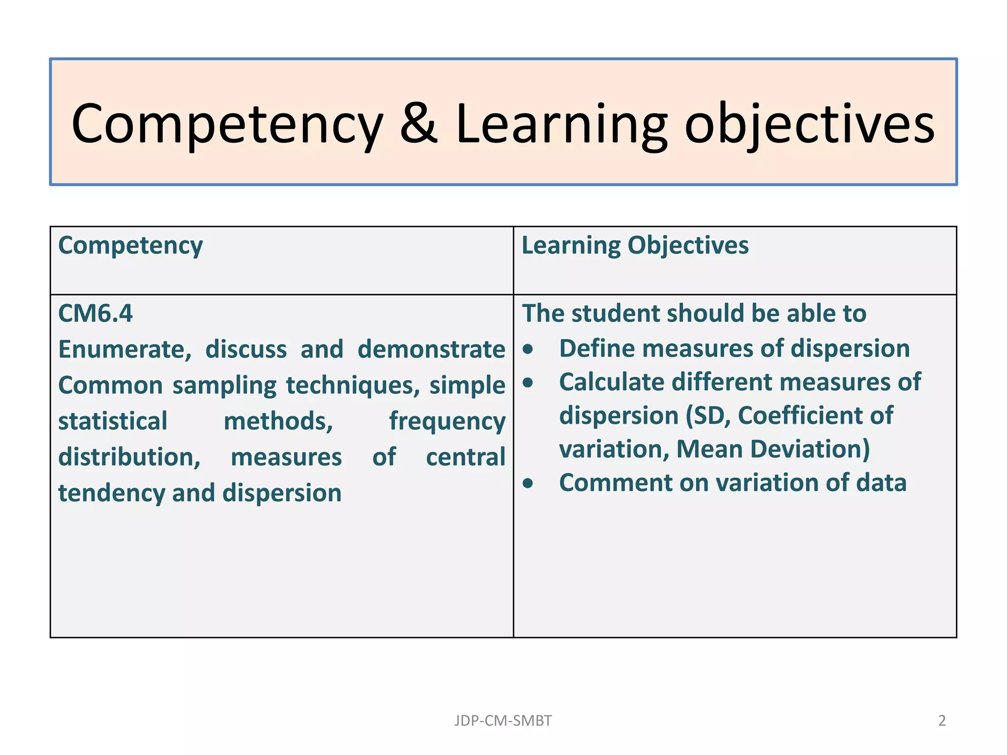 Measures of dispersion | PPTX
