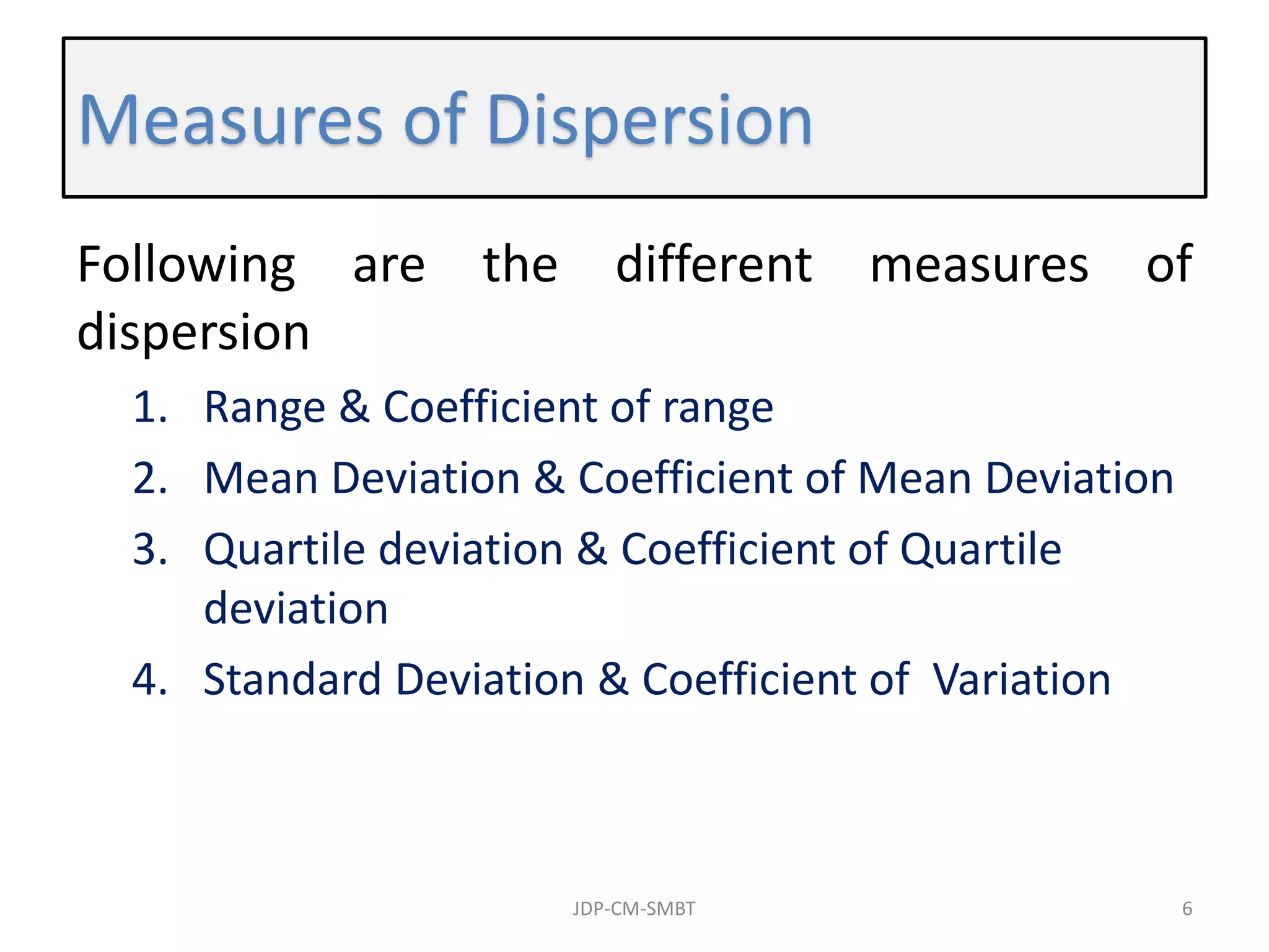 Measures of dispersion | PPTX