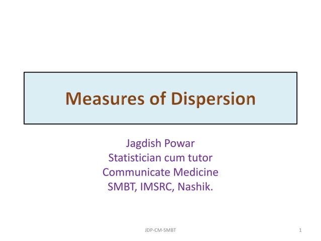 Measures of dispersion | PPTX