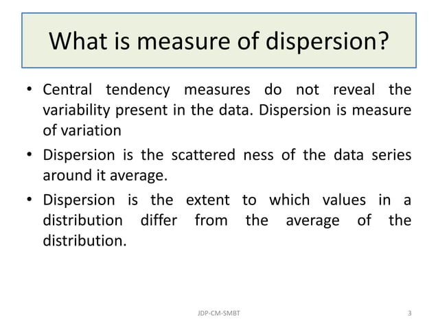 Measures of dispersion | PPTX