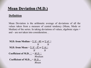 Measures of dispersion range qd md | PPTX