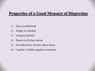Measures of dispersion range qd md | PPTX