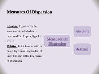 Measures of dispersion range qd md | PPTX