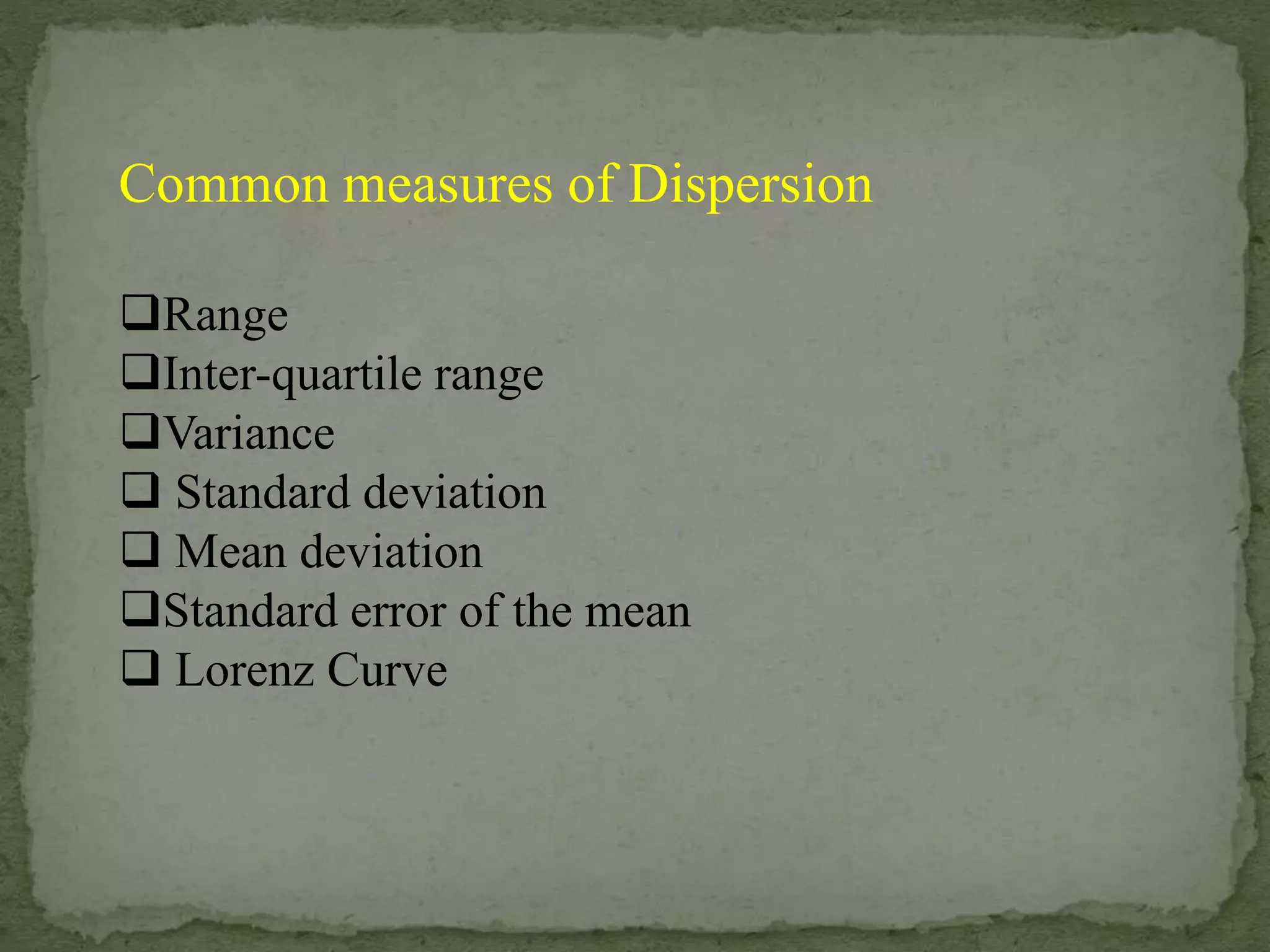Measures of dispersion | PPT