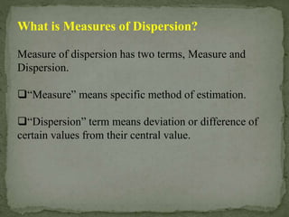 Measures of dispersion | PPT