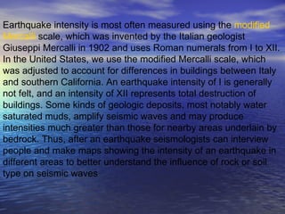 Measures of earthquakes | PPT