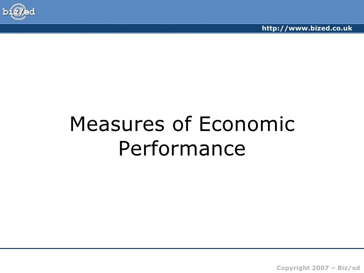 Measures of Economic Performance