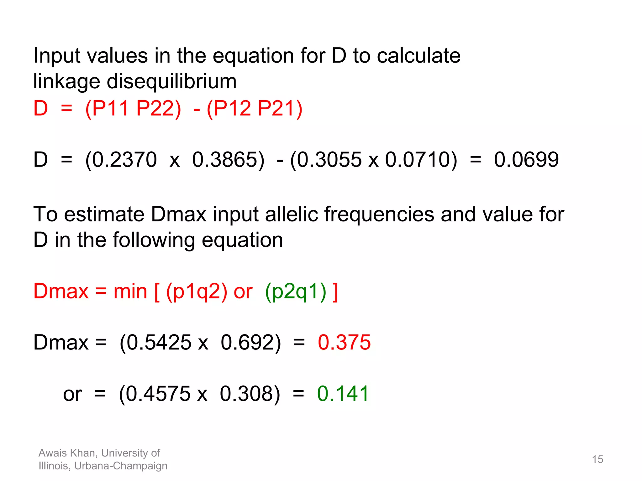 Measures of Linkage Disequilibrium | PPT