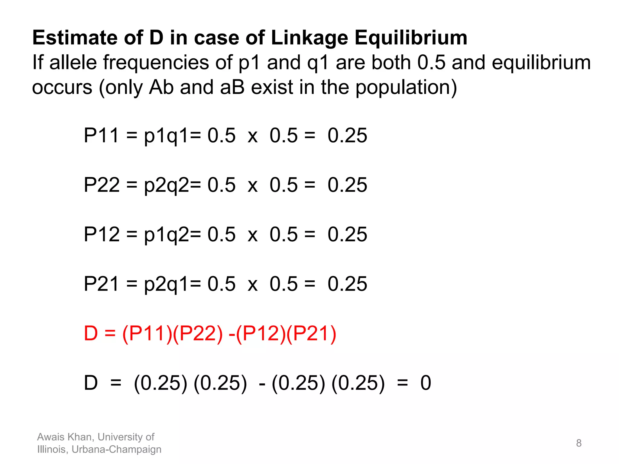 Measures of Linkage Disequilibrium | PPT