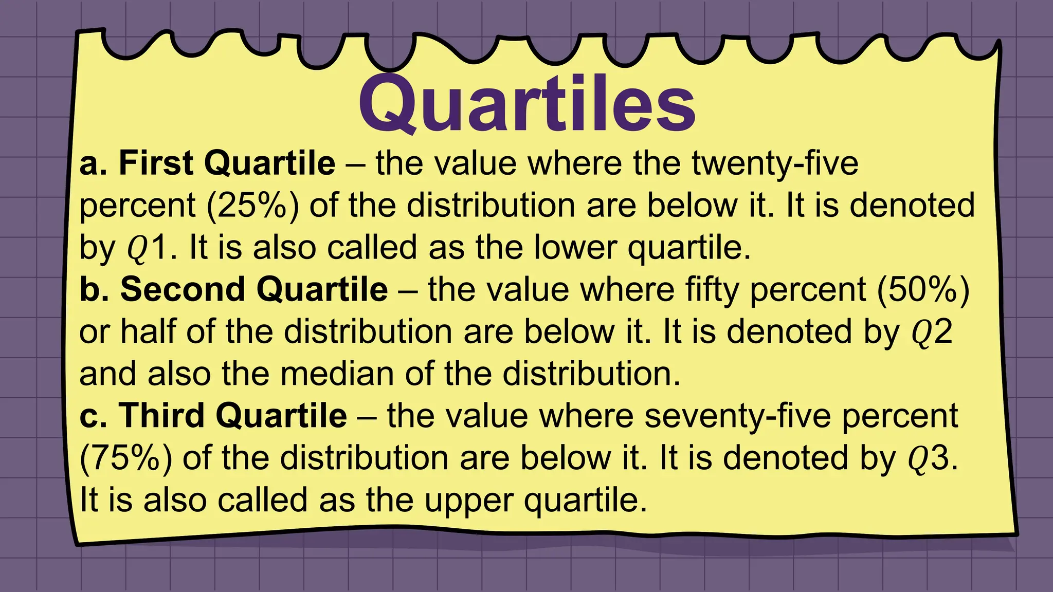Measures Of Position Quartile Decile And Percentile Ppt