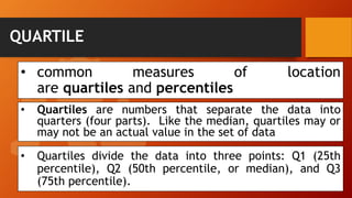 Descriptive Measures-Measures of Positionality | PPTX