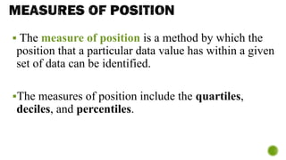 Measures of Position (For Ungrouped Data) | PDF