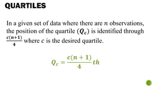 Measures of Position (For Ungrouped Data) | PDF