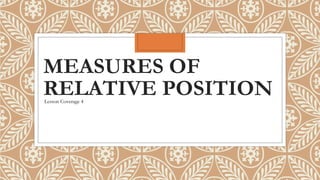 Measures of Relative Position GEC-MMW 1Y | PDF