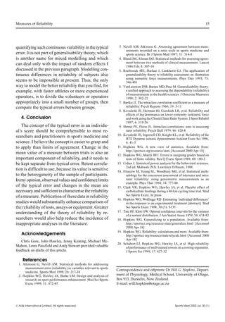 Measures of reliability in sports medicine and science | PDF