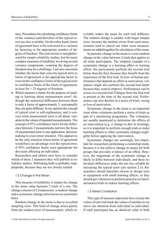 Measures of reliability in sports medicine and science | PDF