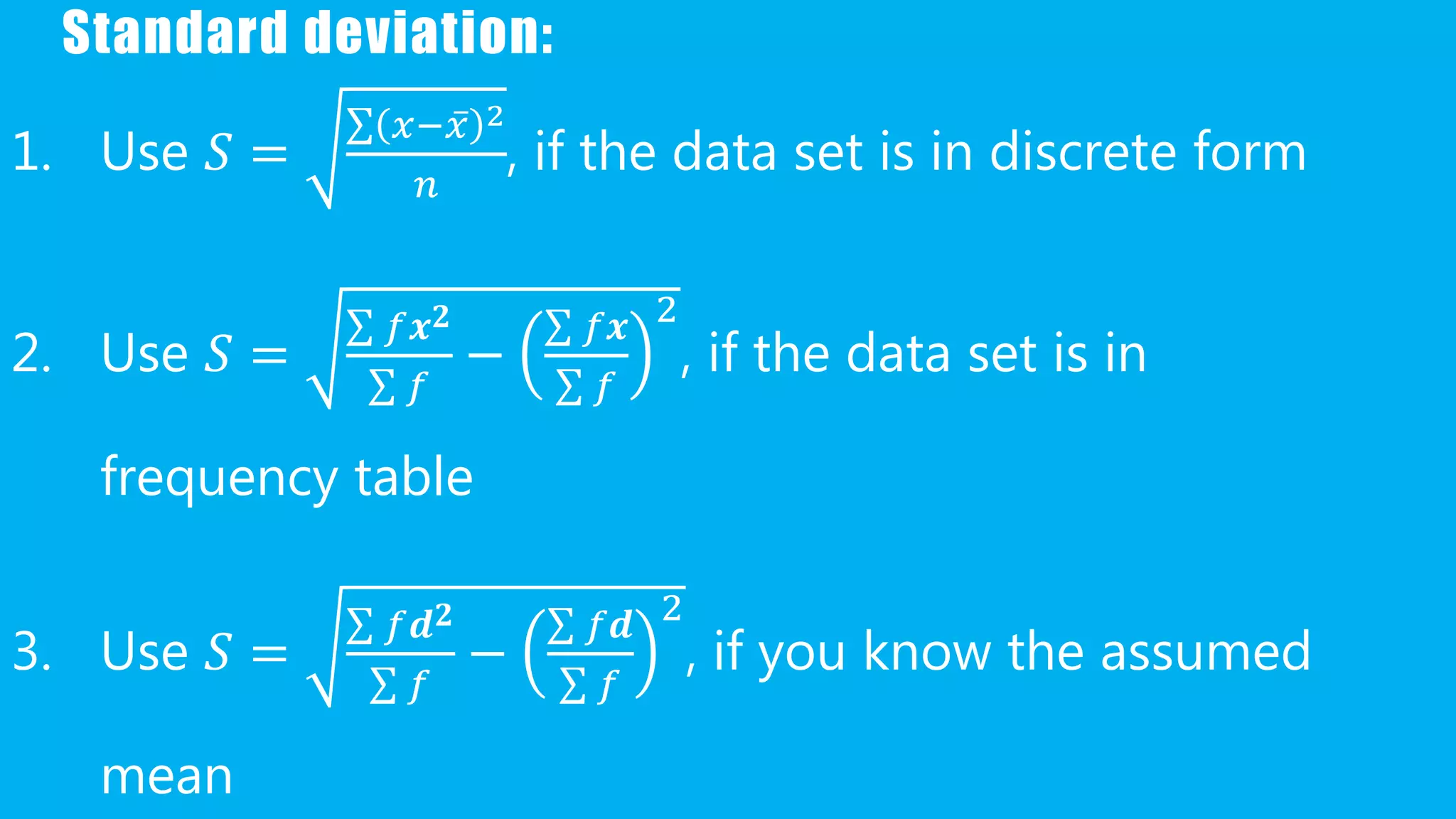Measures of Spread Revision | PPTX