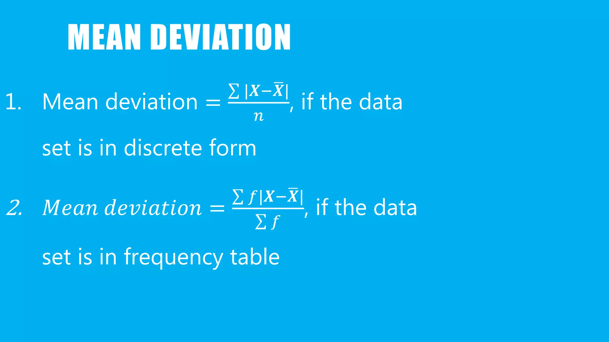 Measures of Spread Revision | PPTX