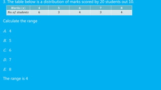 Measures of spread revision | PPTX
