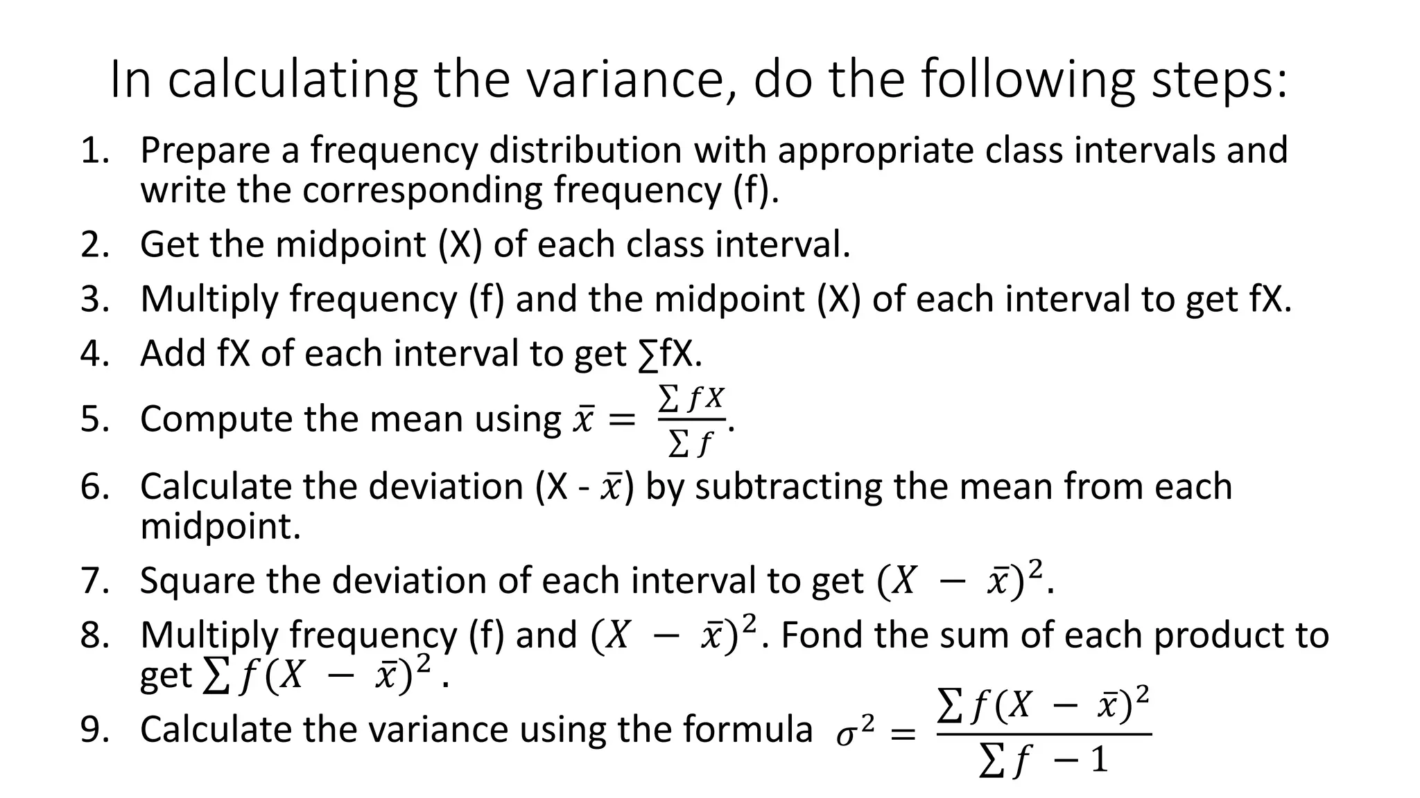 Measures of variability grouped data | PPTX