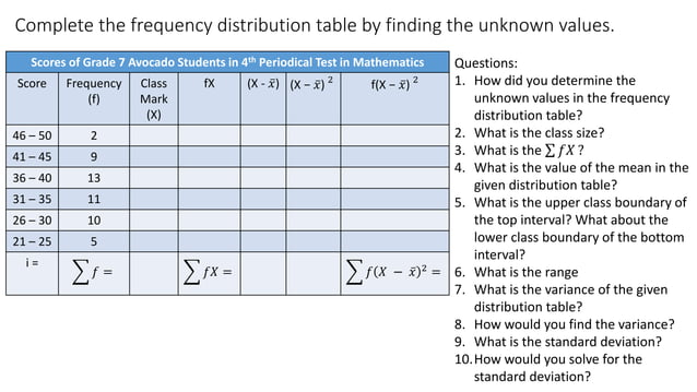 Measures of variability grouped data | PPTX
