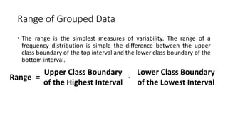 Measures of variability grouped data | PPTX