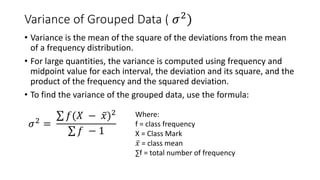 Measures of variability grouped data | PPTX