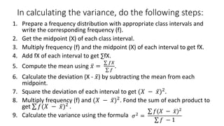 Measures of variability grouped data | PPTX