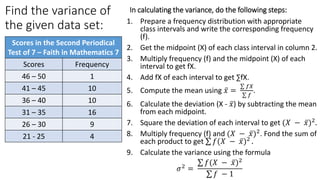 Measures of variability grouped data | PPTX