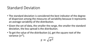 Measures of variability grouped data | PPTX