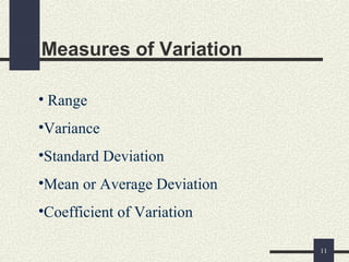 Measures of Variation or Dispersion | PPT