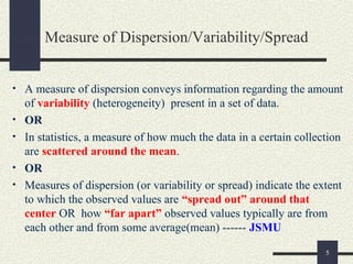 Measures of Variation or Dispersion | PPT