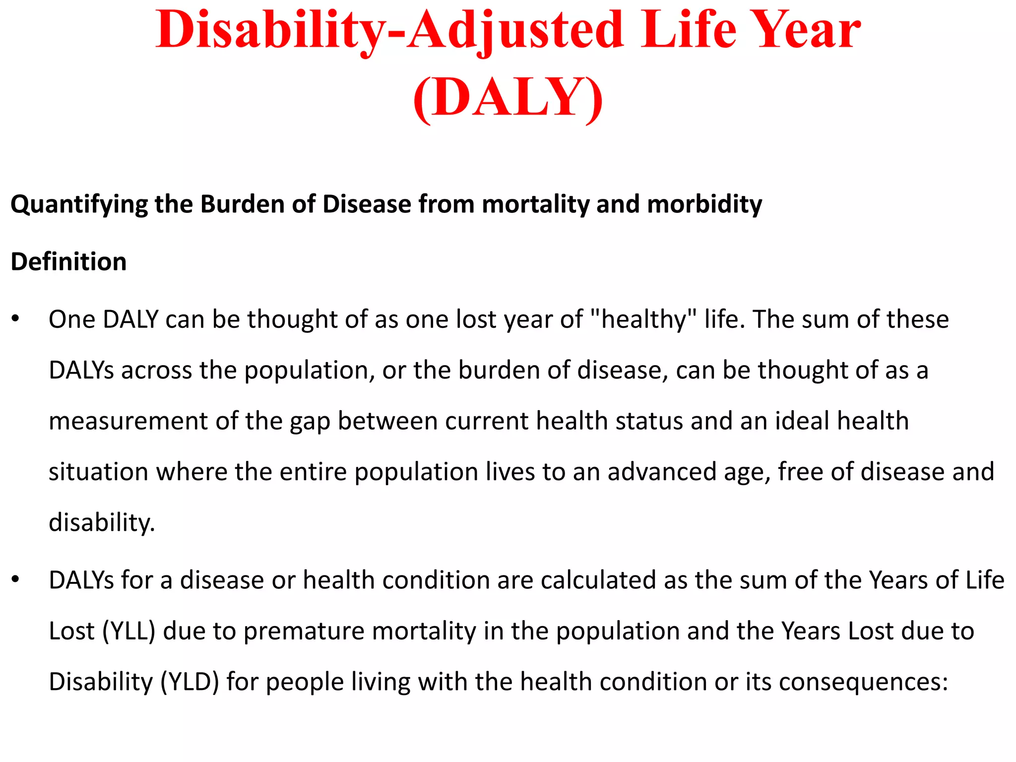 Measures of Disease, Morbidity& mortality | PPTX
