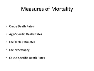 Measures of Disease, Morbidity& mortality | PPTX
