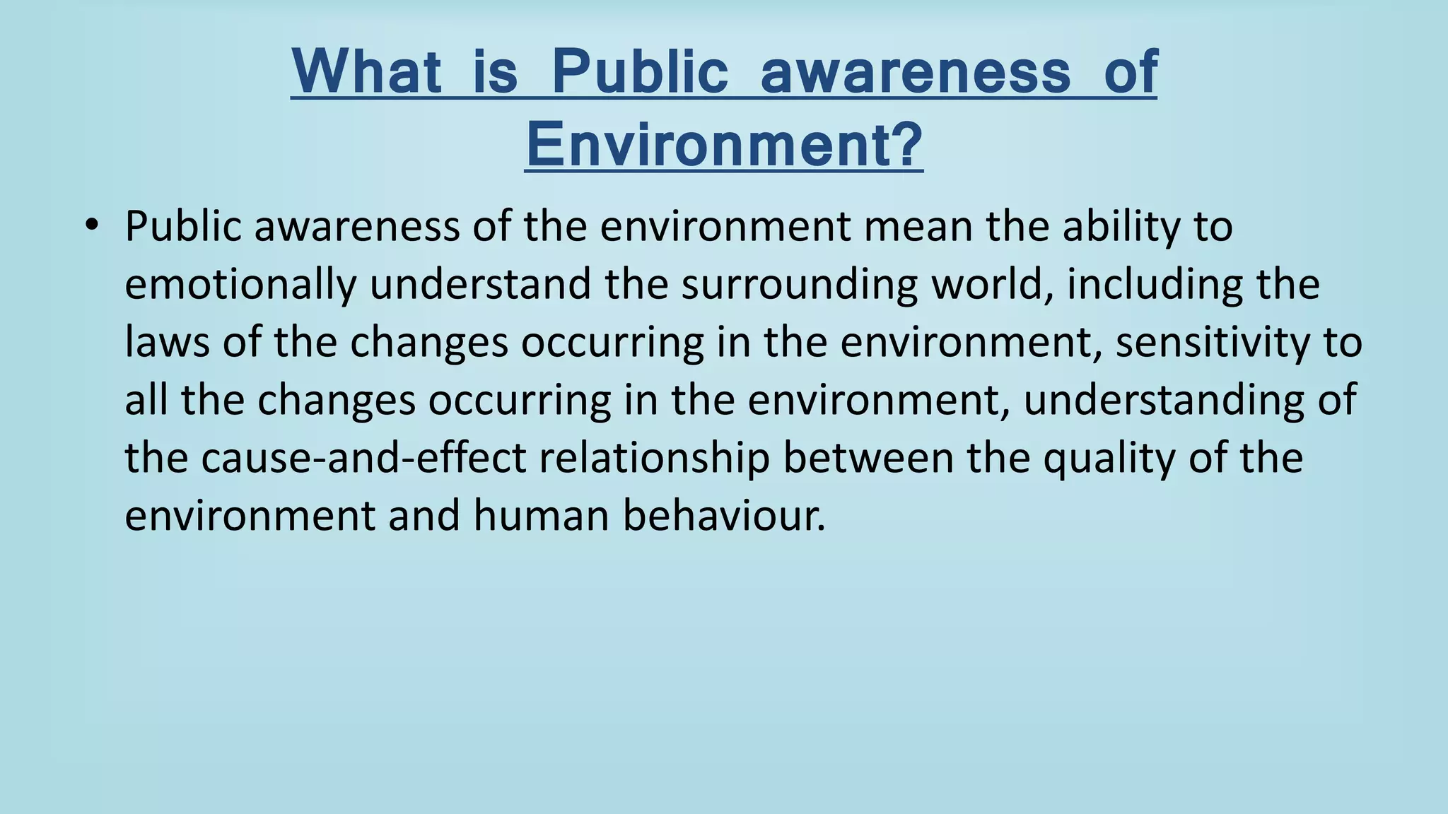 Public Awareness and Environmental conservatin | PPTX