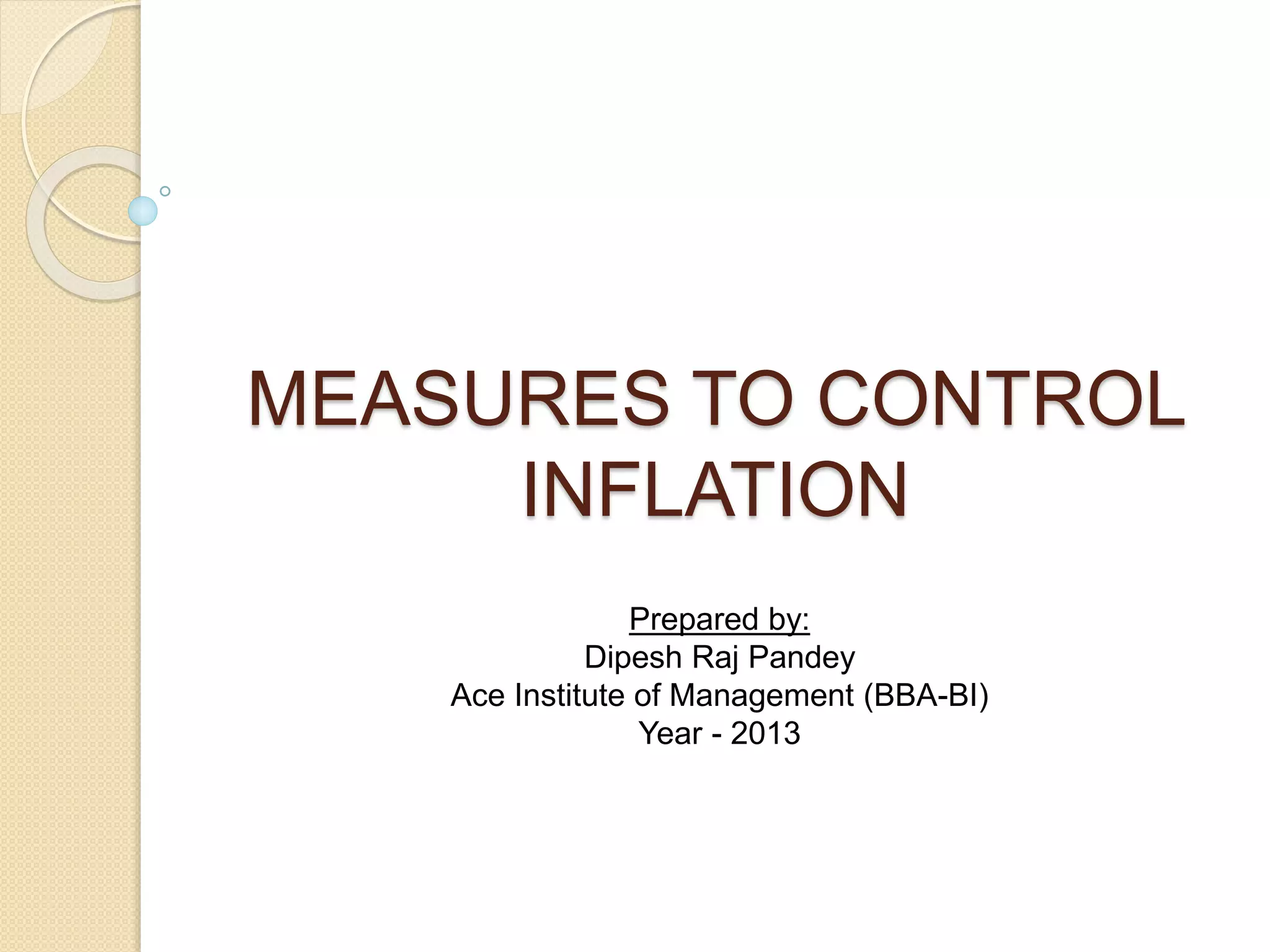 Measures to Control Inflation | PPTX