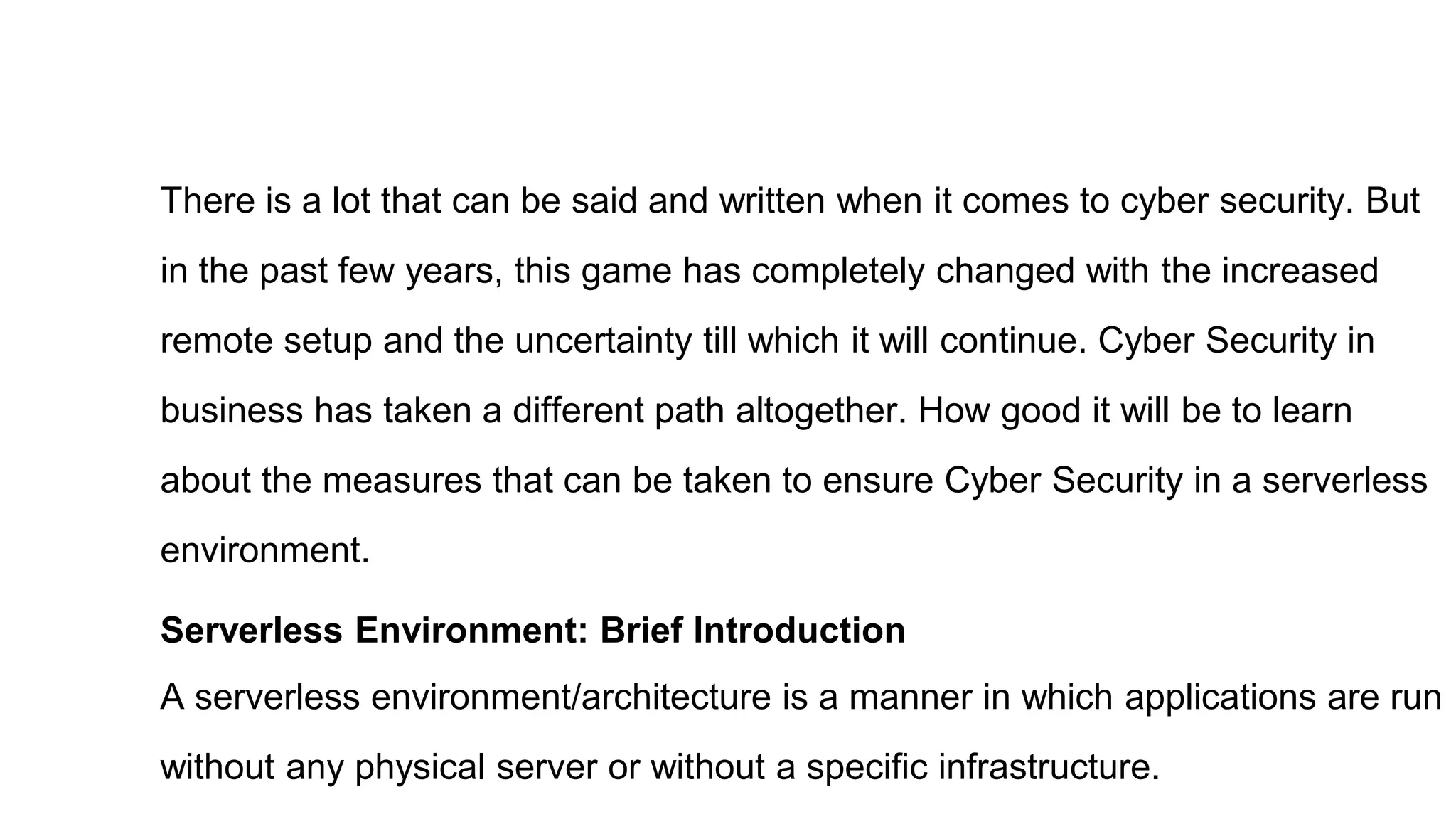 Measures To Ensure Cyber Security In A Serverless Environment Ppt