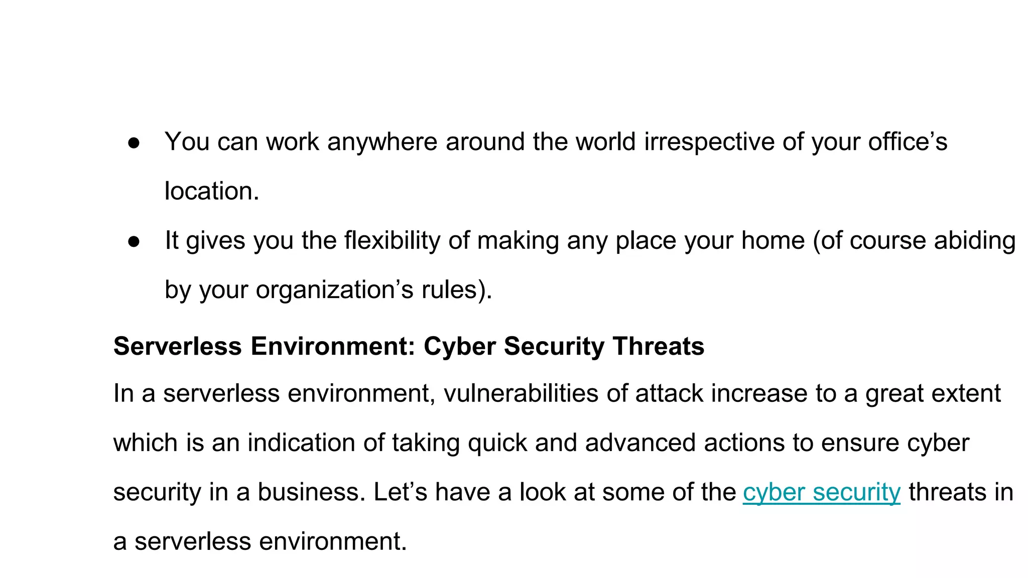 Measures to ensure Cyber Security in a serverless environment | PPTX