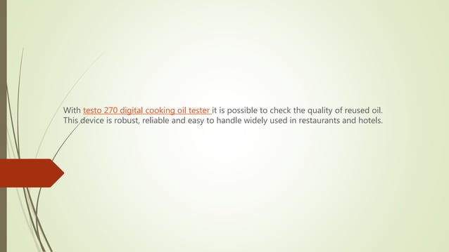 Cooking Oil Tester - Testing your cooking Oil Quality | PPT