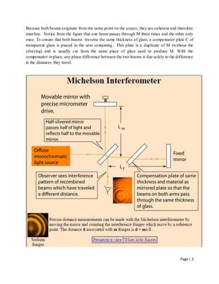 Measure the refractive index of air using a Michelson interferometer. | DOCX