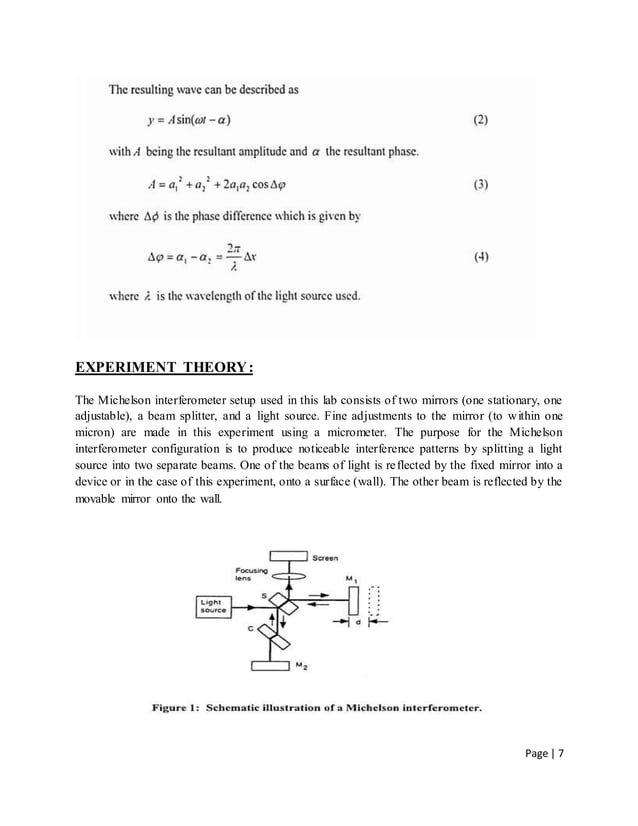 Measure the refractive index of air using a Michelson interferometer. | DOCX | Physics | Science