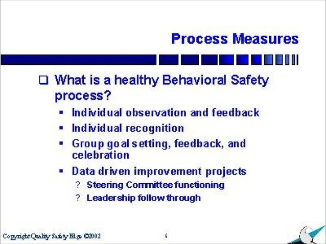 Measuring the Success of Your Behavioral Safety Process | PPT