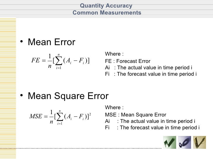 Measuring Forecast Accuracy