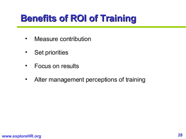 Measuring ROI of Training | PPT | Human Resources | Business