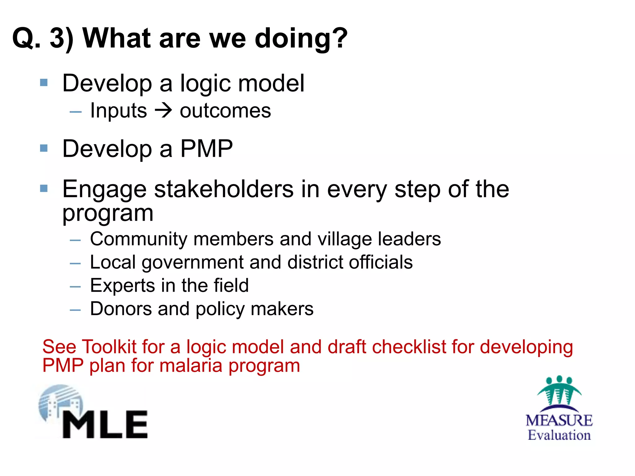 Two Examples of Program Planning, Monitoring and Evaluation | PPTX